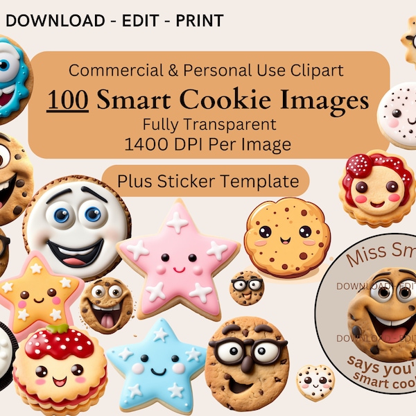 Smart Cookie Clipart - Etsy