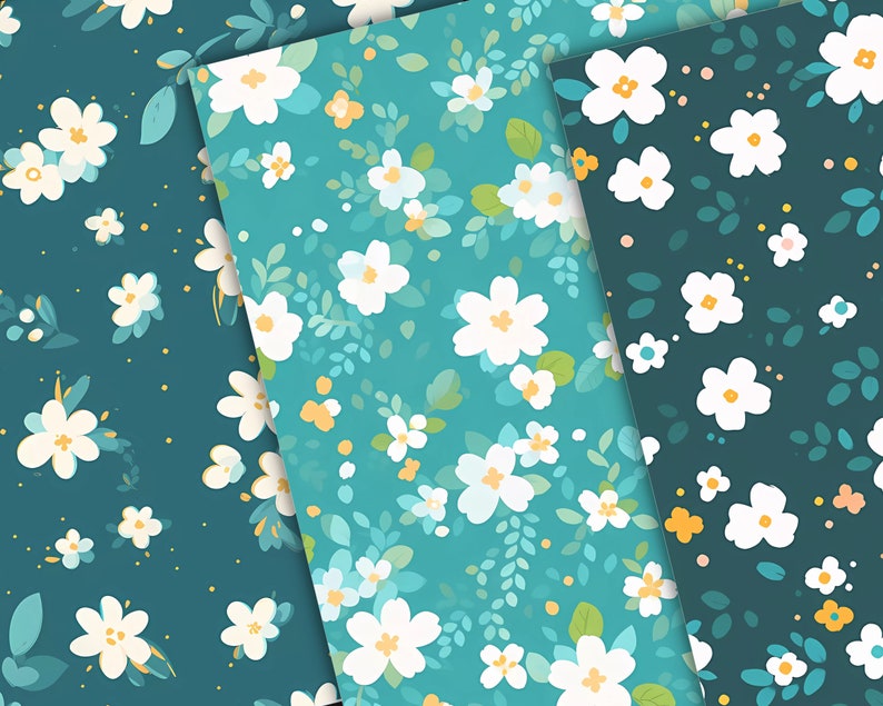 Floral Pattern Digital Paper Flowers Seamless Pattern Spring - Etsy