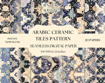 Portuguese Tiles Digital Paper Megabundle Seamless Pattern Scrapbook ...