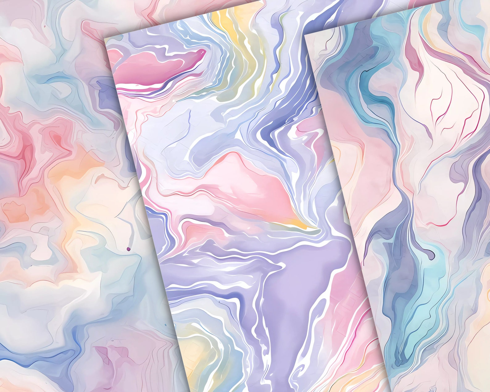 Watercolour Pastel Marble Pattern Digital Paper, Printable Background ...