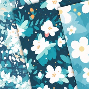 Floral Pattern Digital Paper Flowers Seamless Pattern Spring - Etsy