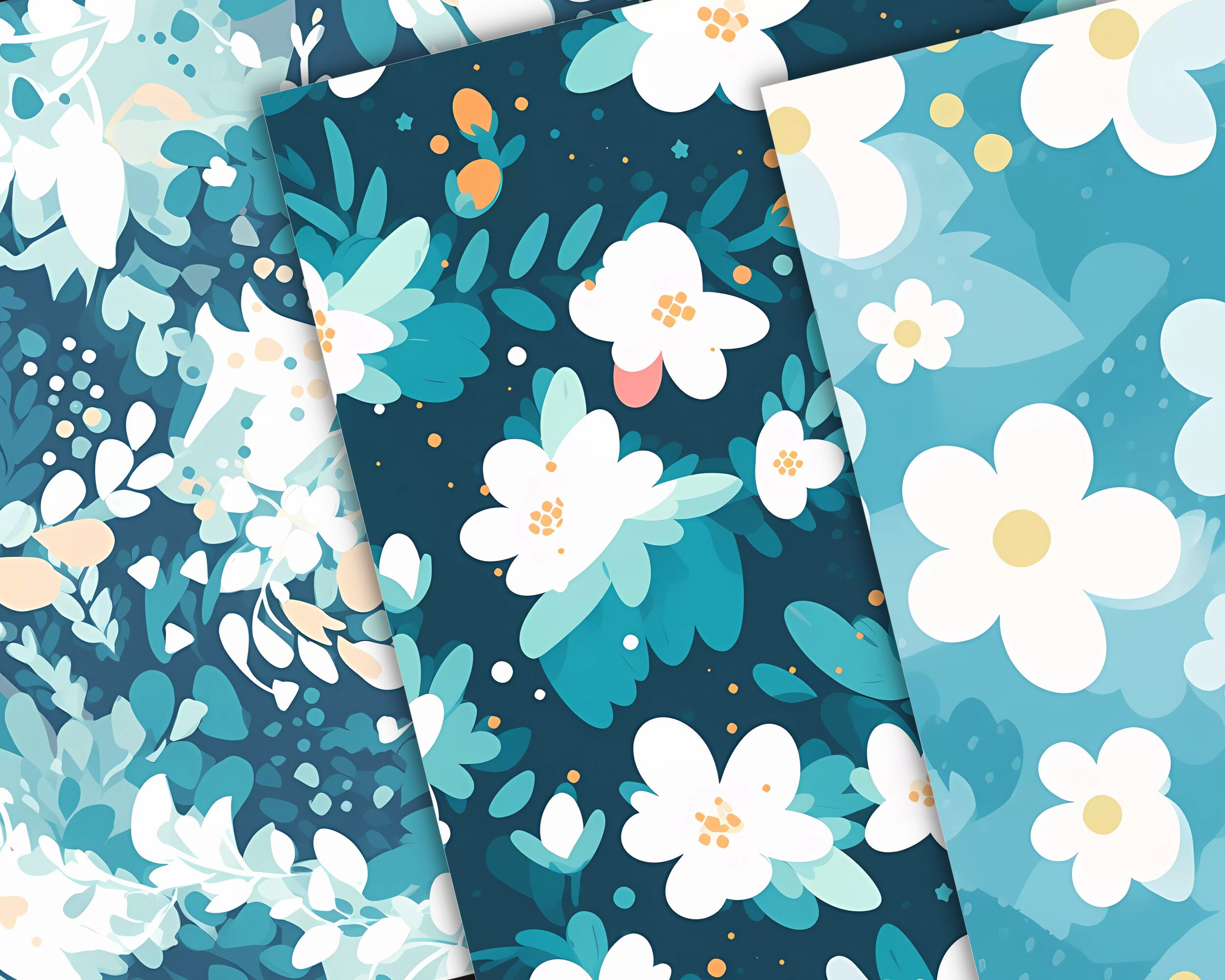 Floral Pattern Digital Paper Flowers Seamless Pattern Spring - Etsy