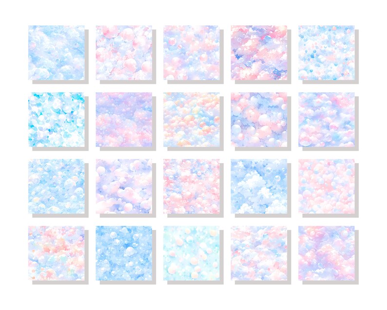 20 Watercolor Bubble Digital Paper Set, Pastel Scrapbook Backgrounds ...
