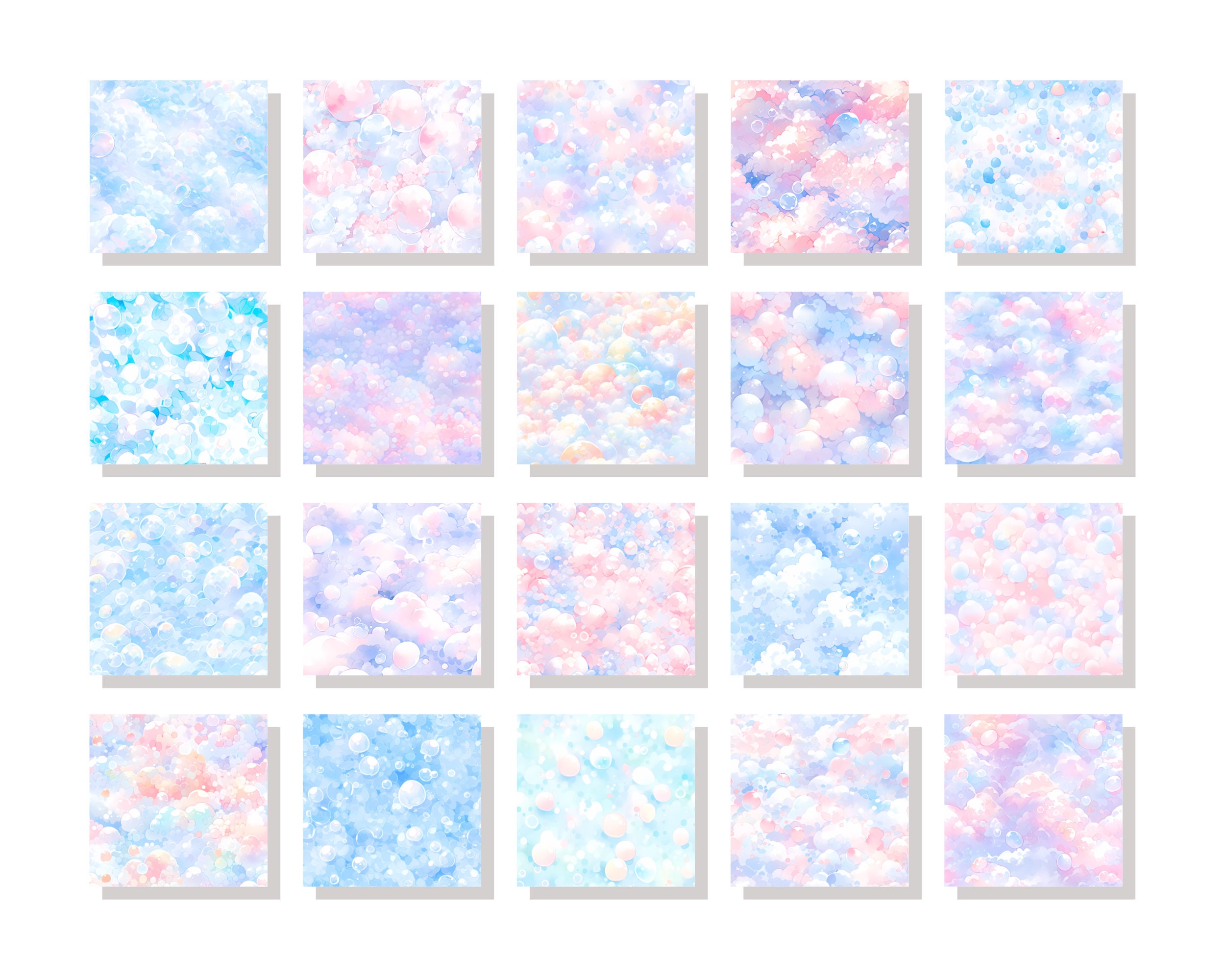 20 Watercolor Bubble Digital Paper Set, Pastel Scrapbook Backgrounds ...