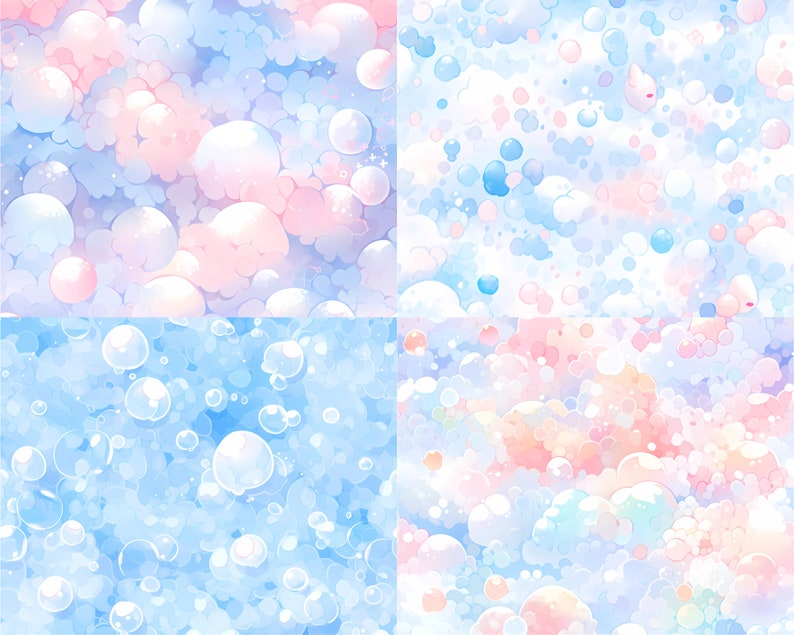20 Watercolor Bubble Digital Paper Set, Pastel Scrapbook Backgrounds ...