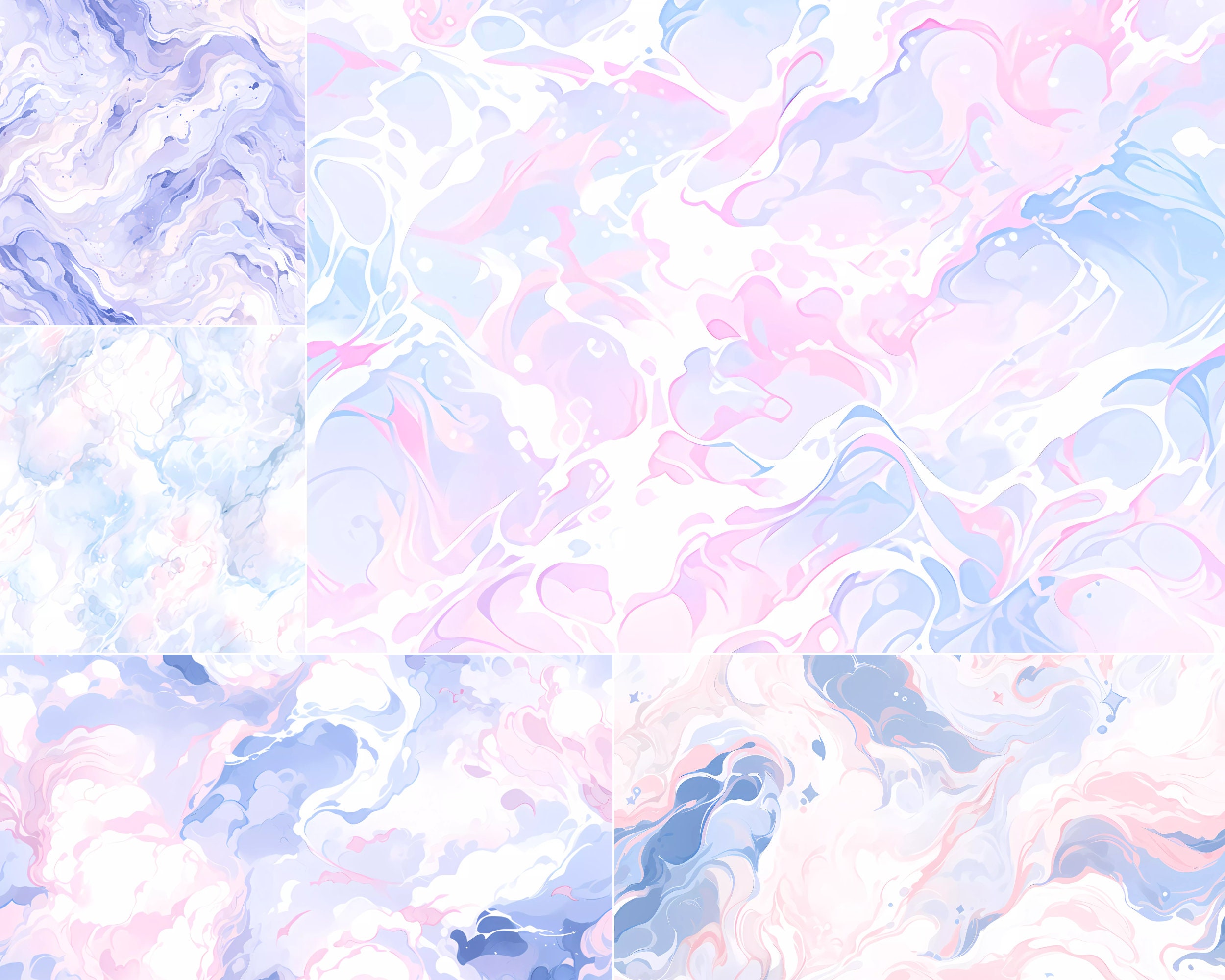 Pastel Purple & Pink Marble Digital Paper Set, Elegant Dreamy Marble ...