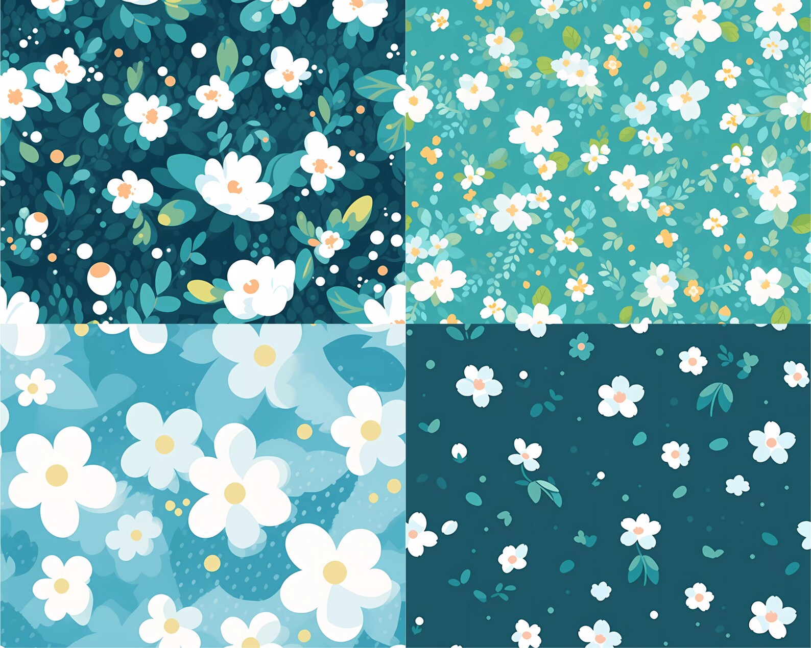 Floral Pattern Digital Paper Flowers Seamless Pattern Spring - Etsy