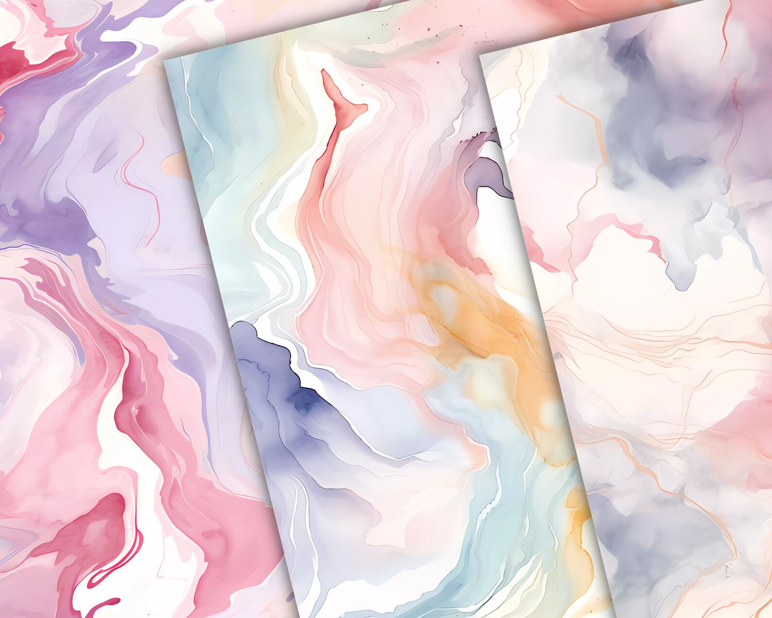 Watercolour Pastel Marble Pattern Digital Paper, Printable Background ...