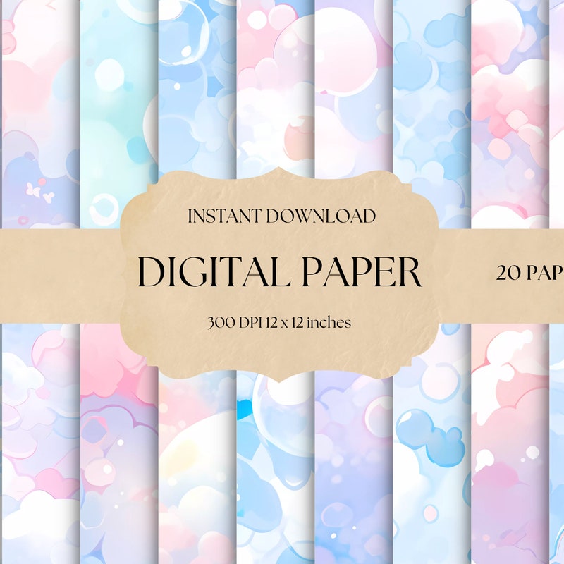 Bubble Digital Paper - Etsy
