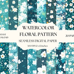 Floral Pattern Digital Paper Flowers Seamless Pattern Spring - Etsy