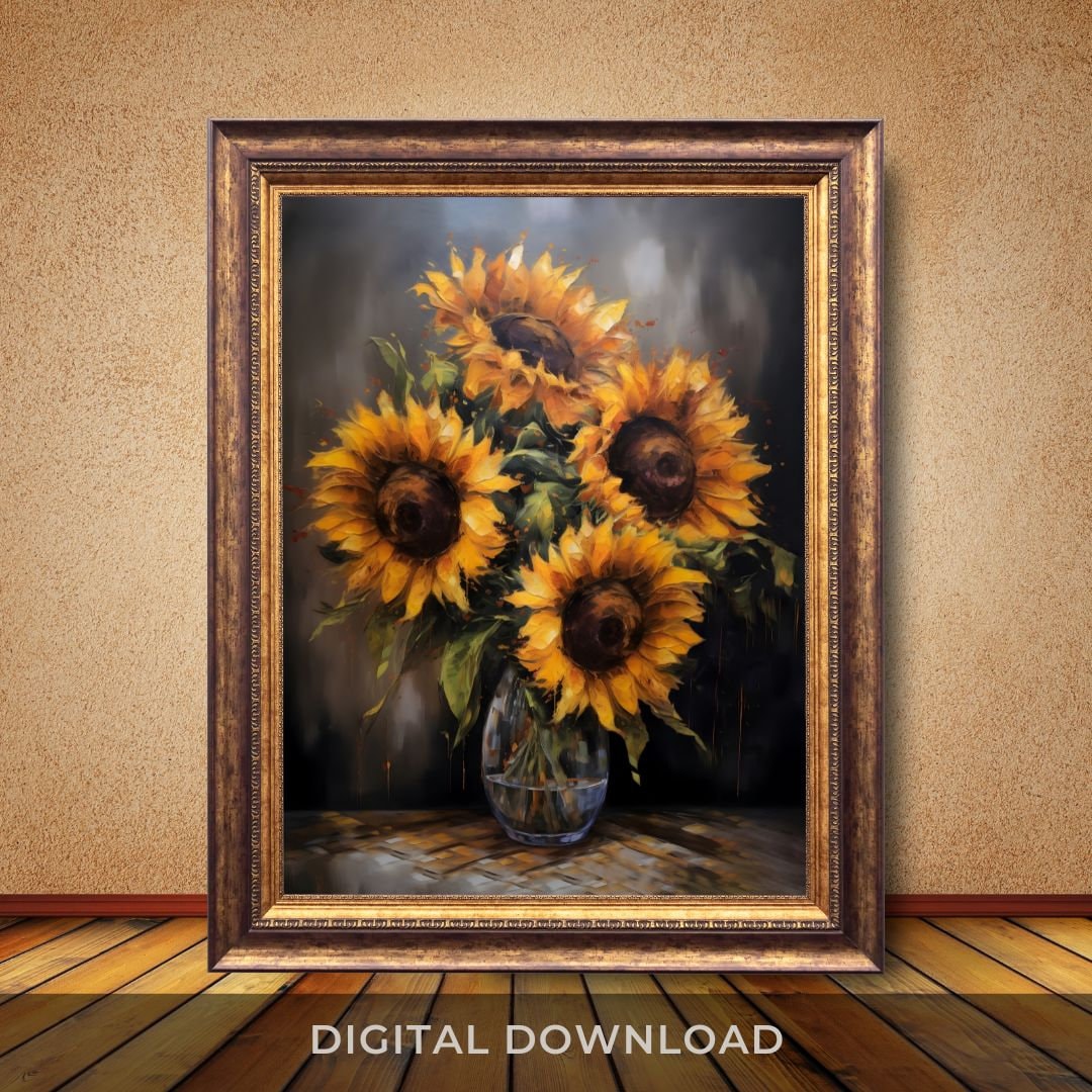Sunflower Sonata, Sunflower Wall Art, Floral Fall Décor, Sunflowers ...