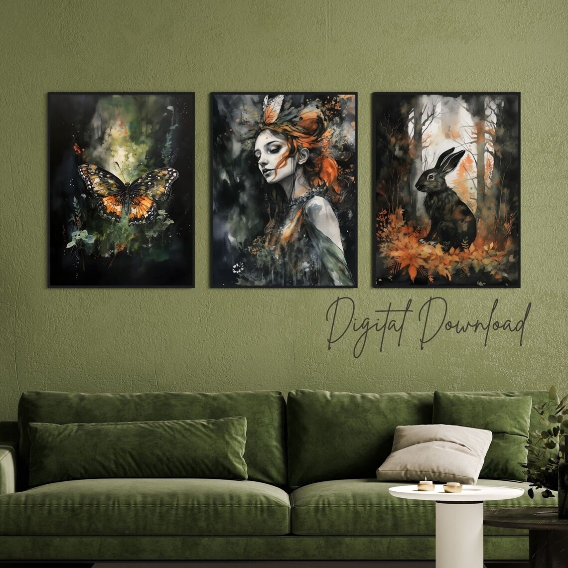 Set of 3 Dark Cottagecore, Dark Forest Academia Printable Gallery Wall ...