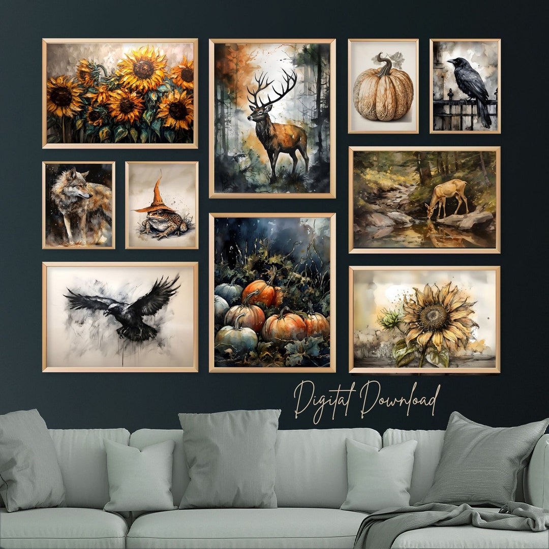 Fall Gallery Wall Set of 10, Autumn Printable Art Bundle, Wall Art Fall ...