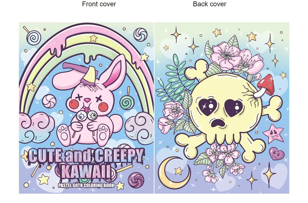 Cute and Creepy Kawaii Coloring Book - Etsy