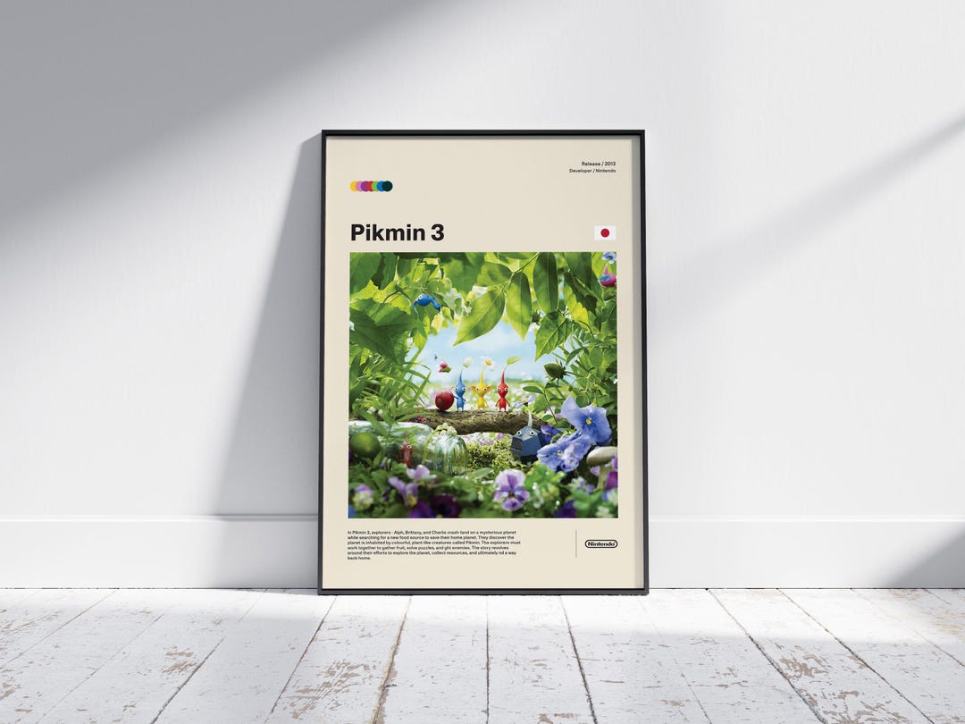 Pikmin 3 Poster, Video Game Poster, Minimalist Game Print, Gaming Room ...