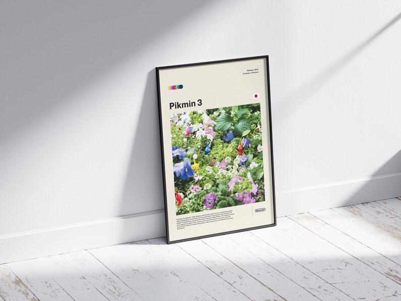 Pikmin 3 Poster, Video Game Poster, Minimalist Game Print, Gaming Room ...