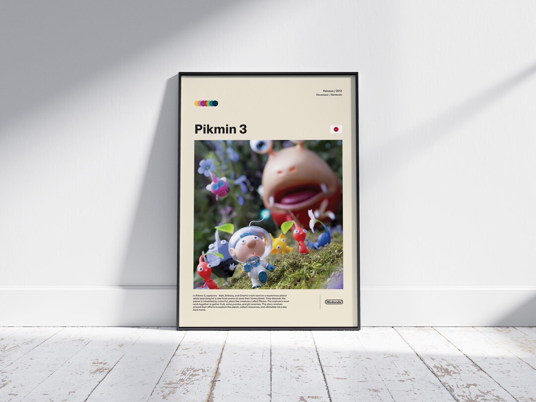 Pikmin 3 Poster, Video Game Poster, Minimalist Game Print, Gaming Room ...