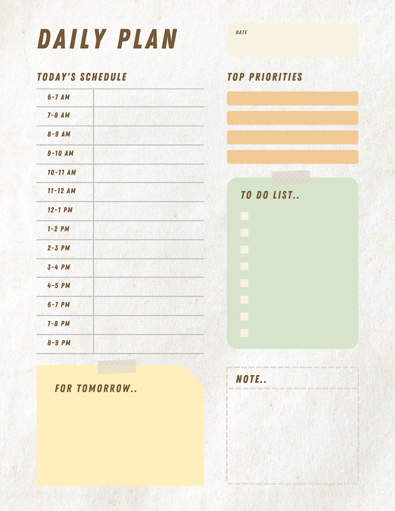 A Daily Planner With All the Details You Need. Includes Hourly Schedule ...