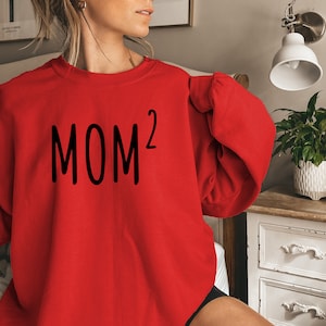 Mom of 2 Sweat, Mom of Two Sweatshirt, Pregnancy Announcement Shirt ...