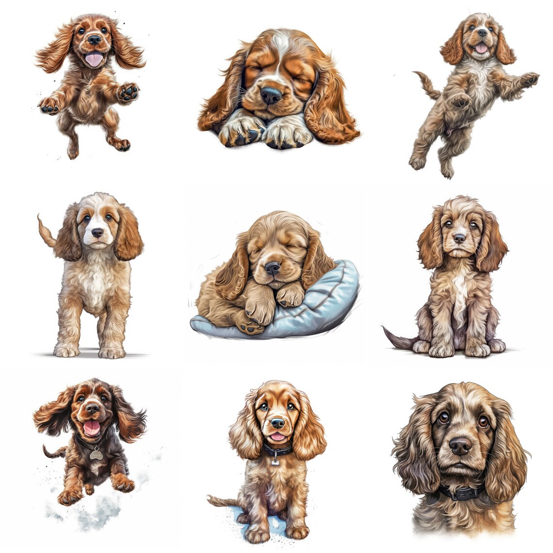 American Cocker Spaniel Puppy Clipart, 15 High Quality JPG, PNG ...