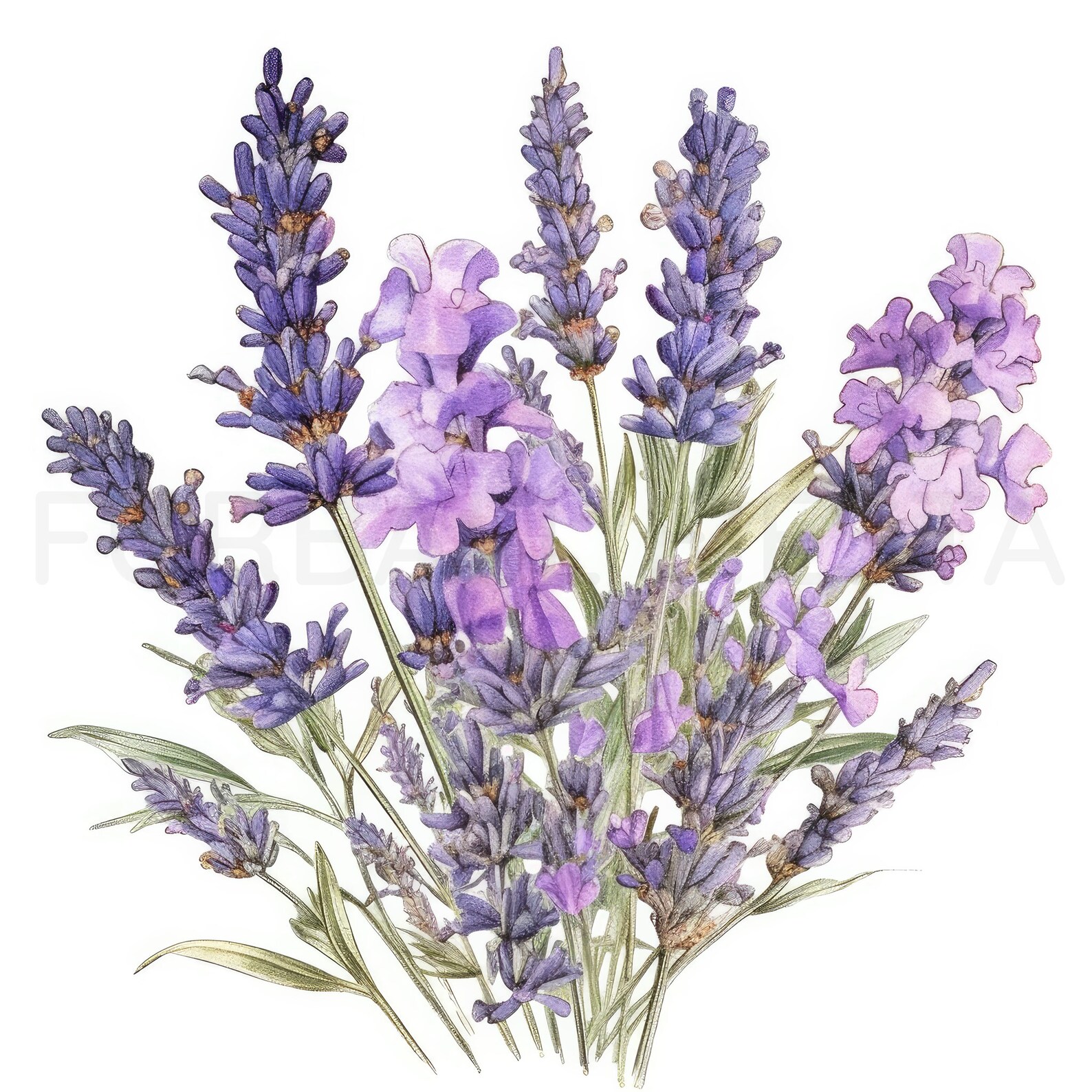 Lavender Printable Flower Art, 10 High Quality Jpgs, Watercolor Flower ...