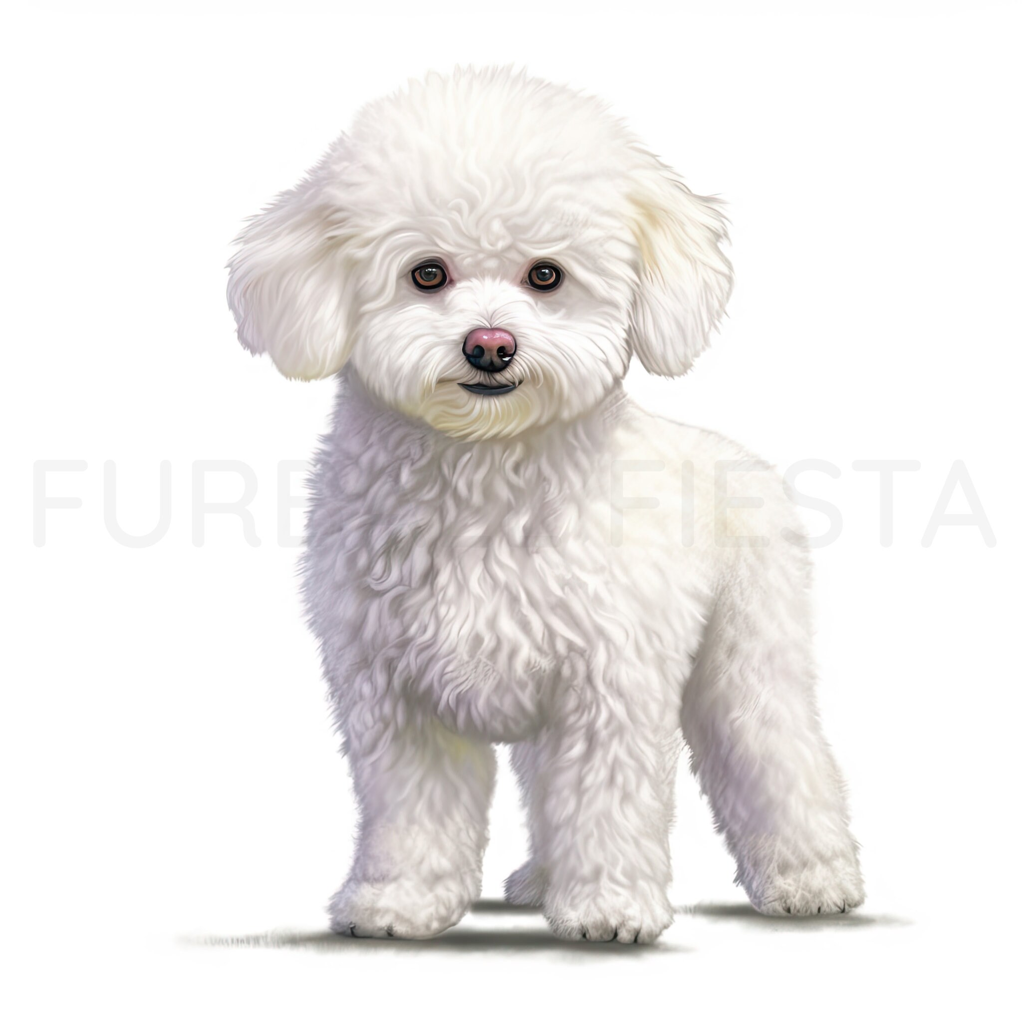 Bichon Frise Puppy Watercolor Clipart Bundle, 14 High Quality JPG, PNG ...