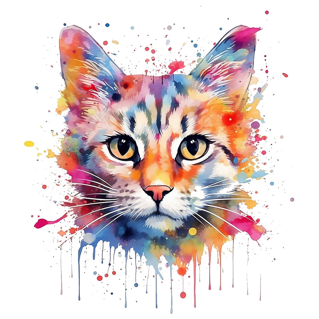 Pixiebob Cat Watercolor Clipart 19 High Quality Jpgs Card Making ...