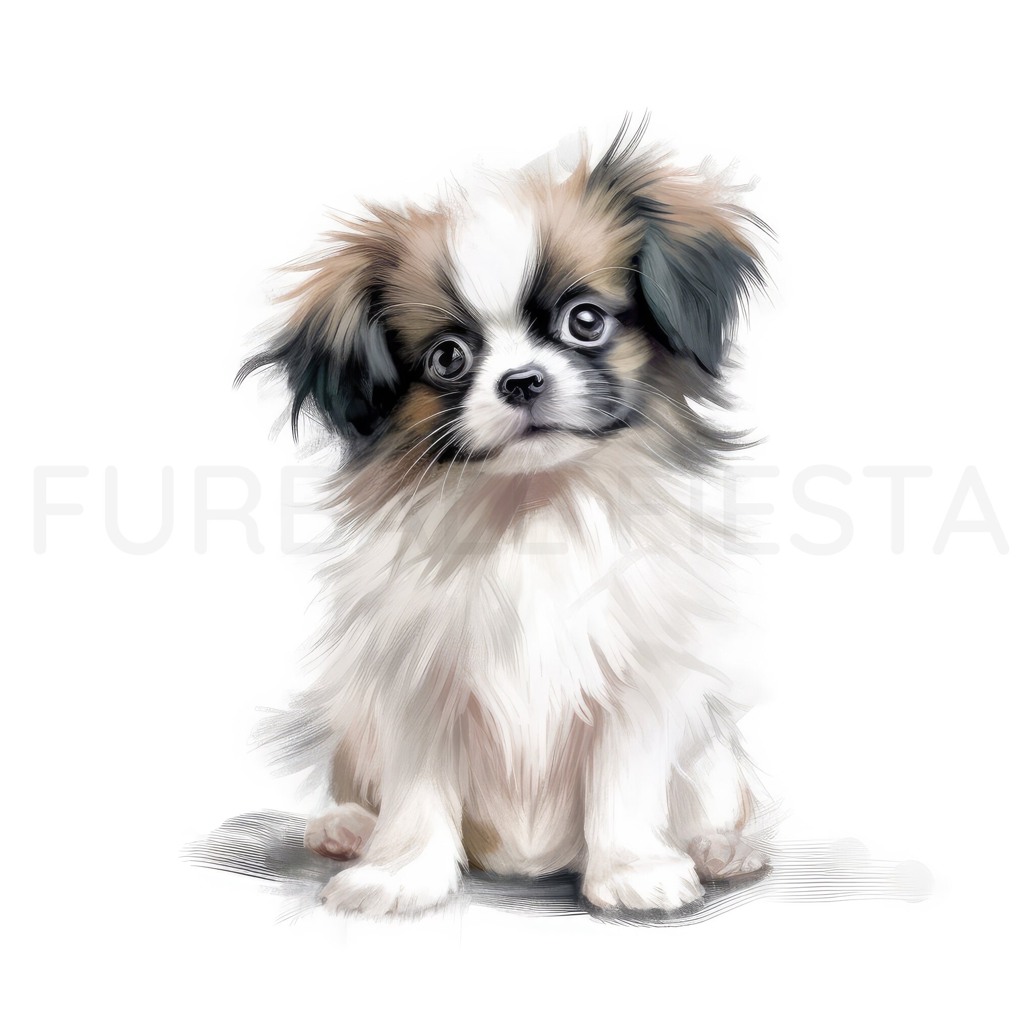 Japanese Chin Puppy Printable Dog Art, 17 High Quality JPG, PNG ...