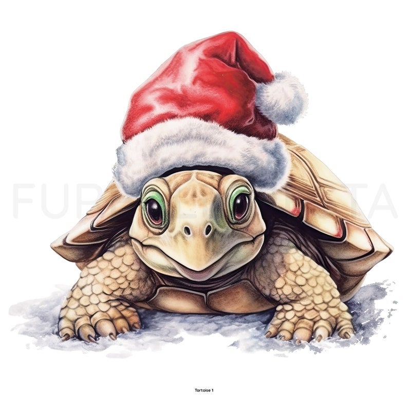 Animals With Santa Hats, Christmas Clipart Bundle, Transparent PNG, JPG ...