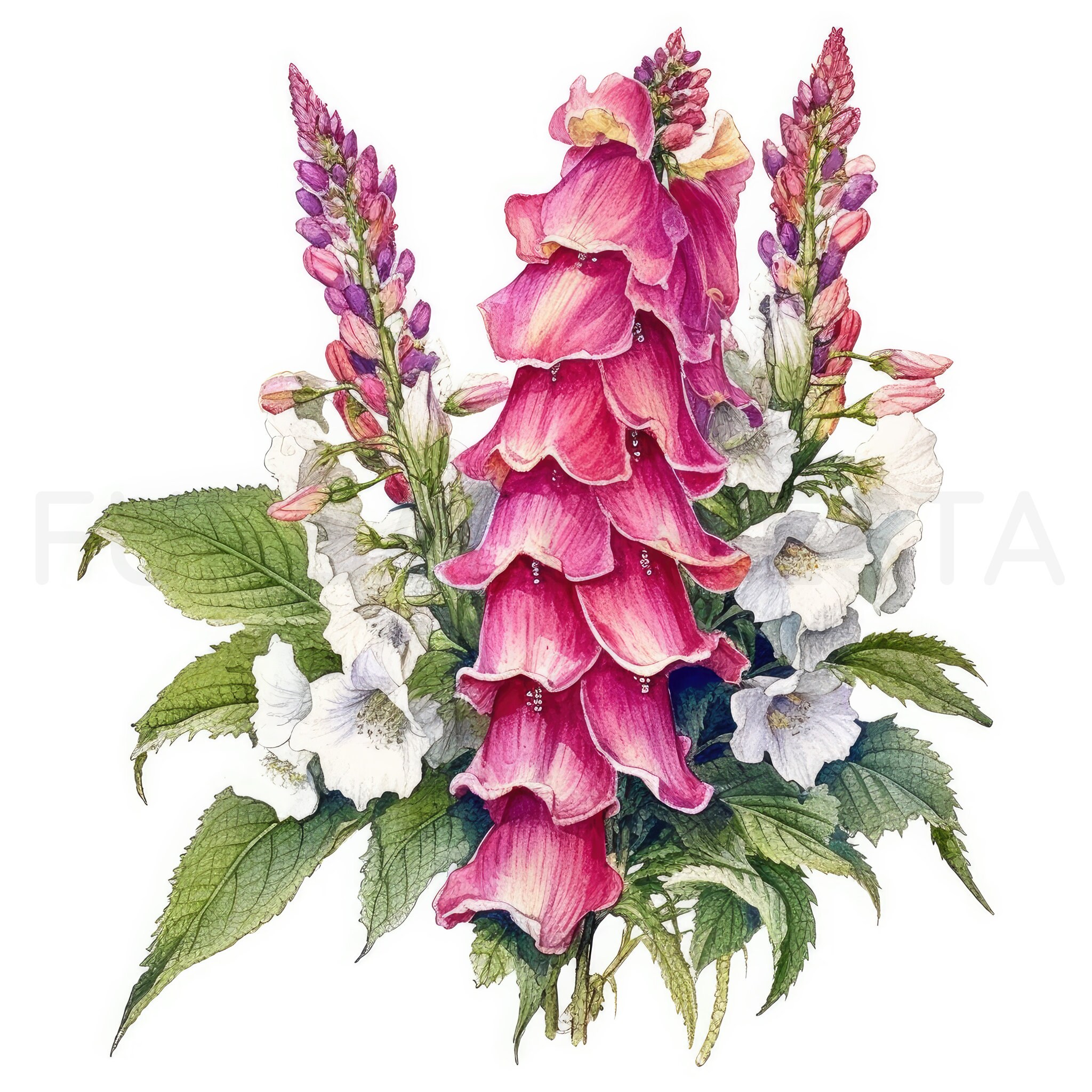 Foxglove Printable Flower Art 10 High Quality Jpgs - Etsy