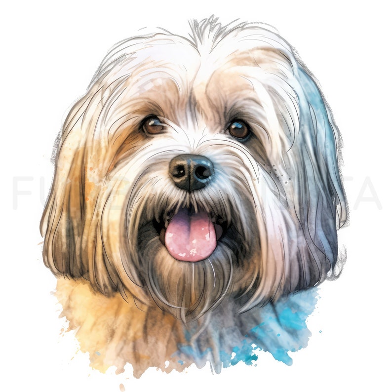 Lhasa Apso Puppy Printable Dog Art, 15 High Quality JPG, PNG ...