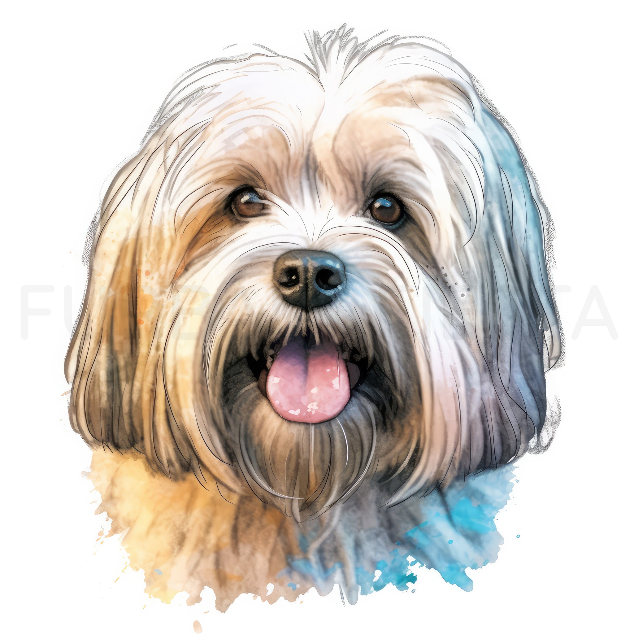 Lhasa Apso Puppy Printable Dog Art, 15 High Quality JPG, PNG ...