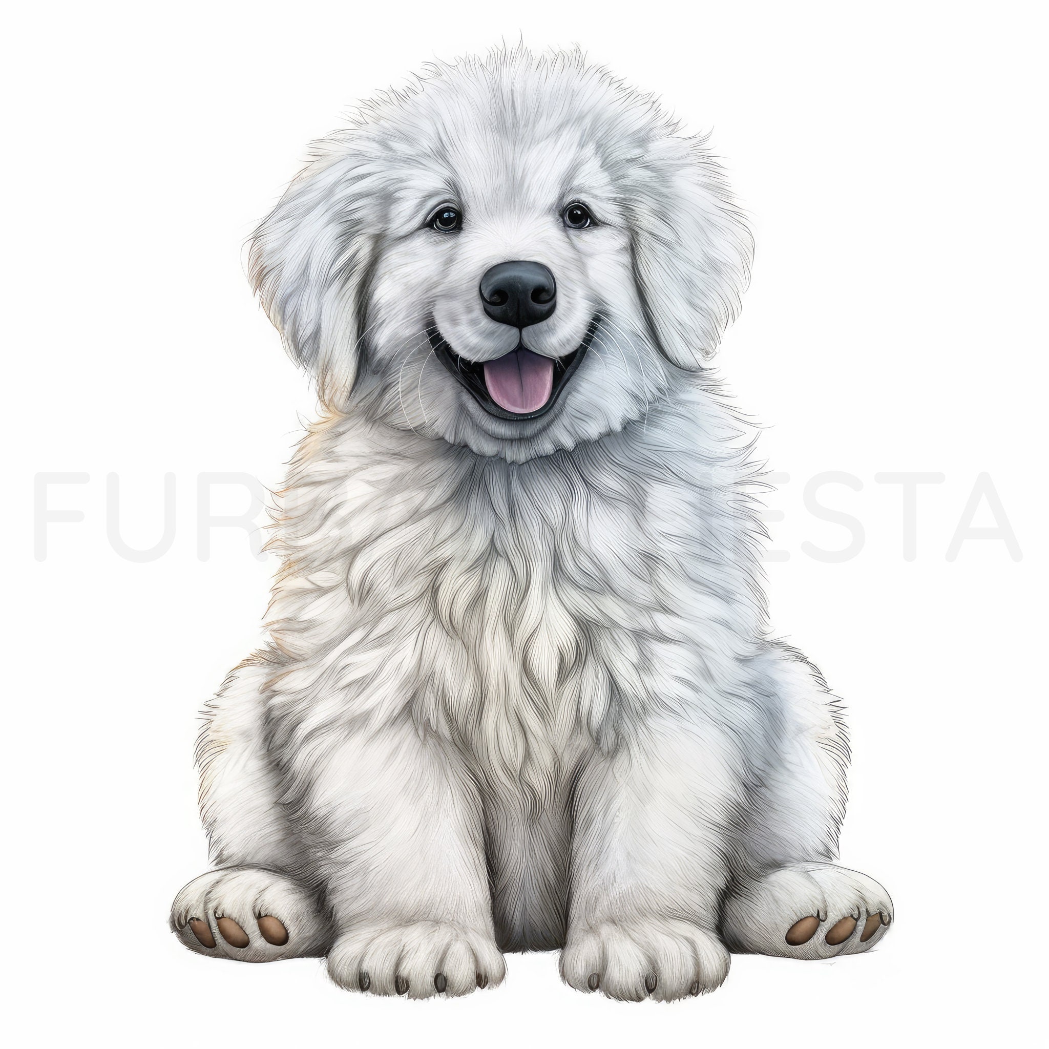 Great Pyrenees Puppy Watercolor Clipart Bundle 13 High - Etsy