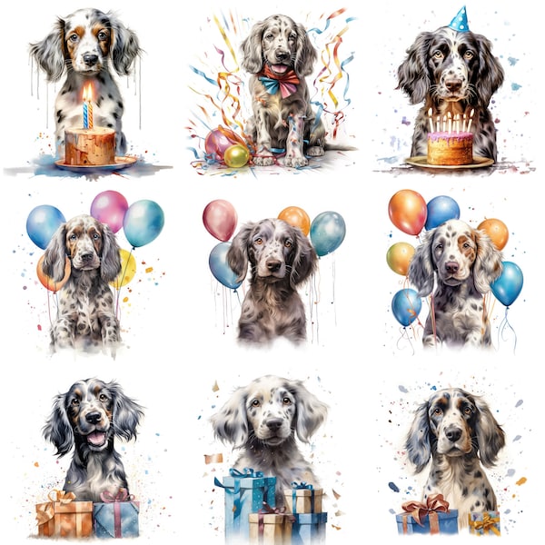 English Setter Birthday Card - Etsy