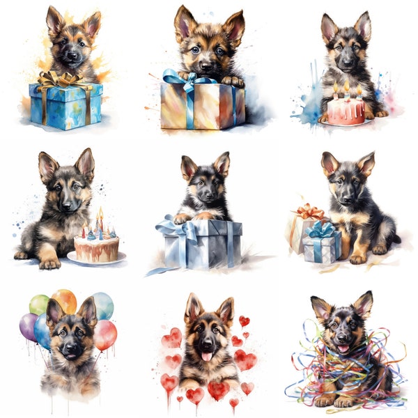 Printable German Shepherd Birthday Card - Etsy