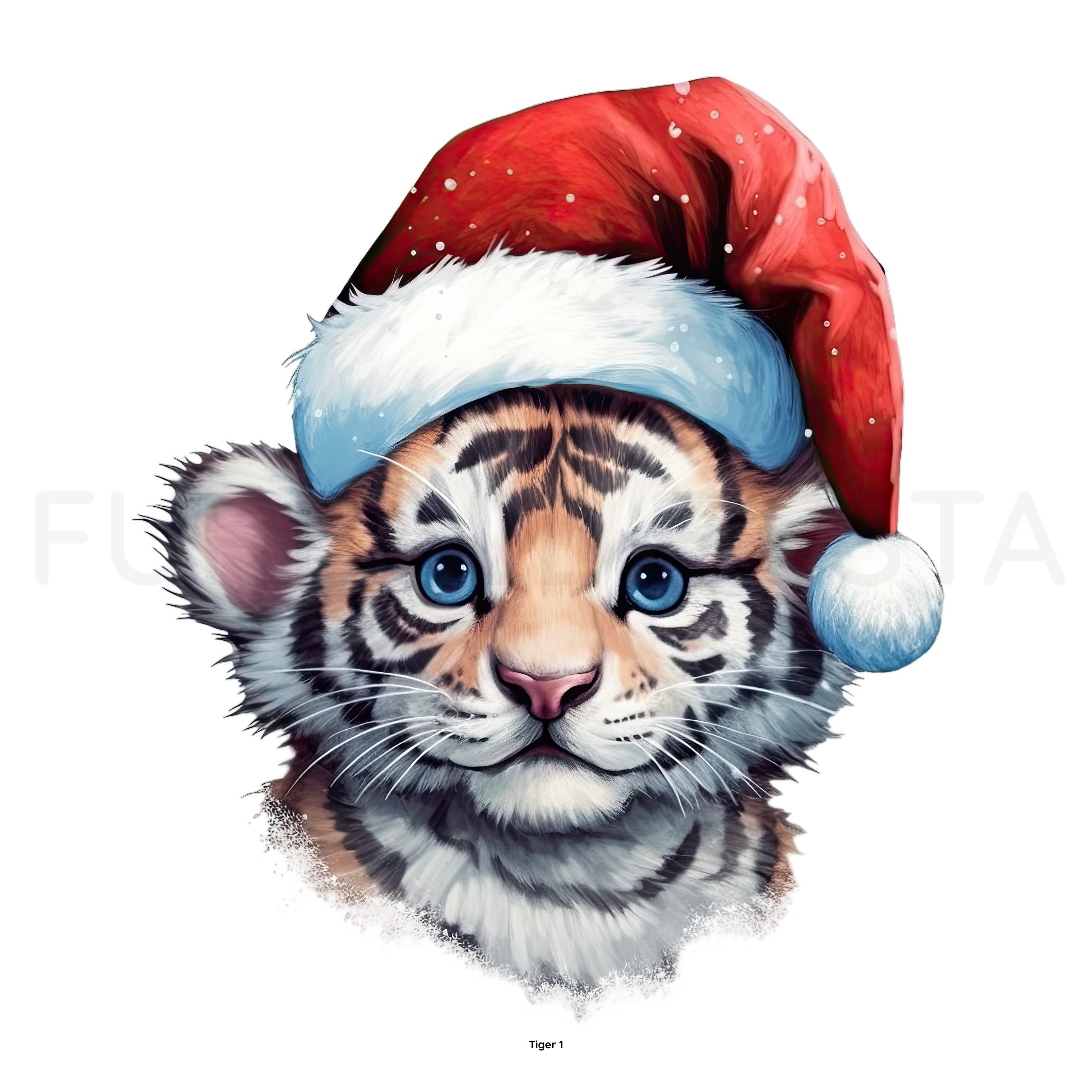 Animals With Santa Hats, Christmas Clipart Bundle, Transparent PNG, JPG ...