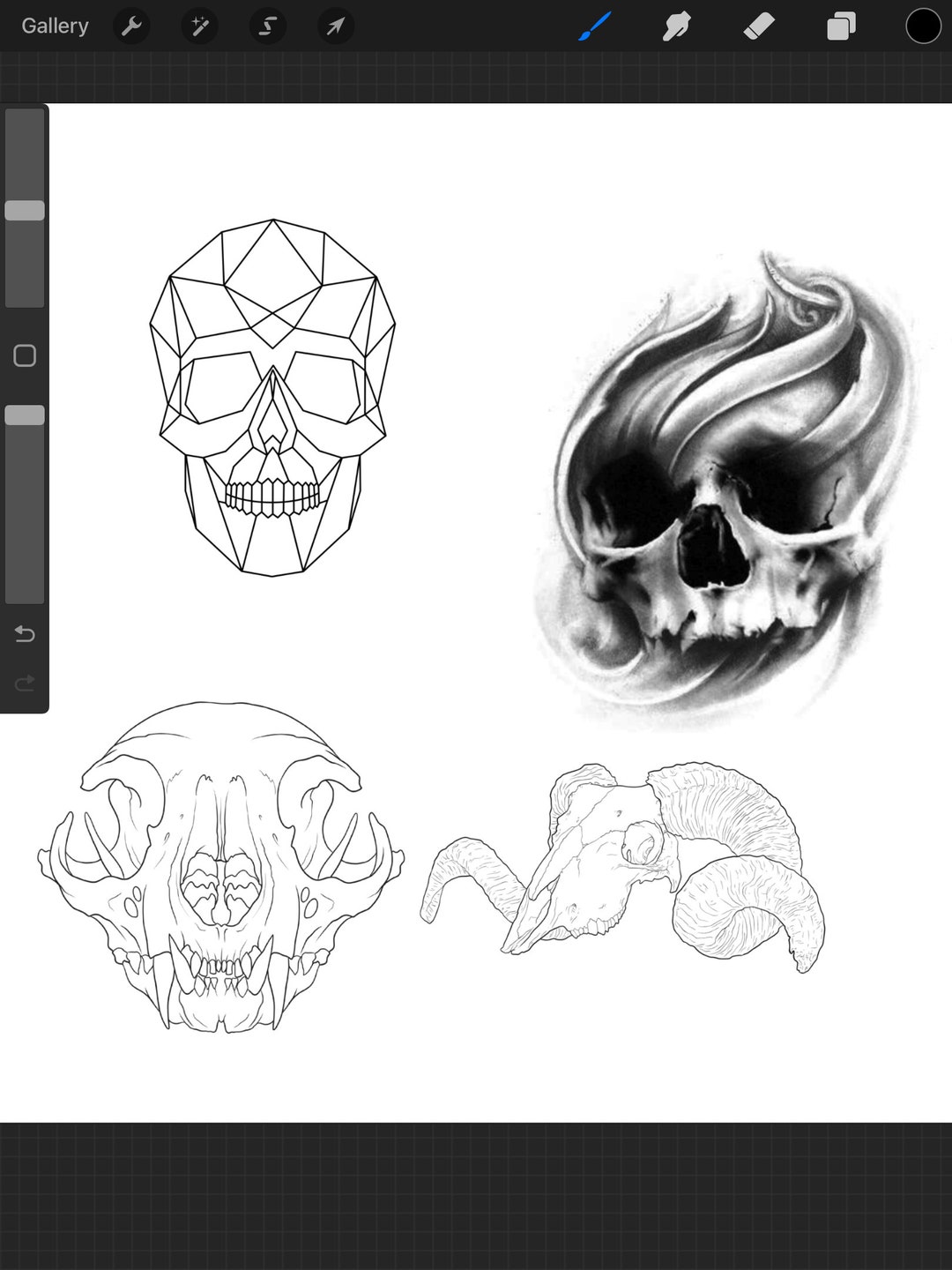 Skulls Procreate Brush Set - Etsy