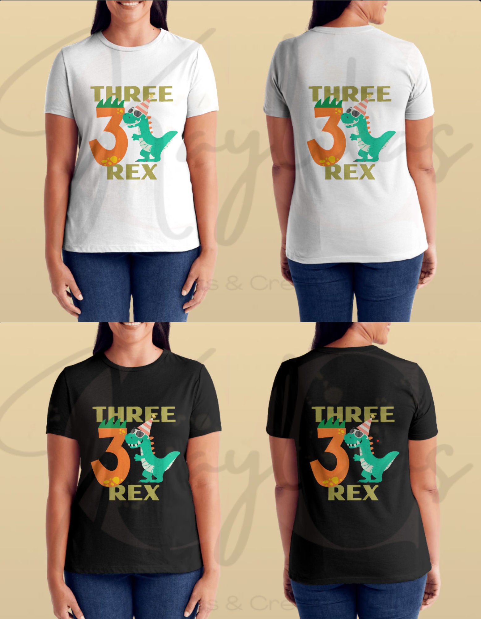 Three Rex Birthday PNG| Dinosaur Birthday PNG| T-rex Birthday PNG ...