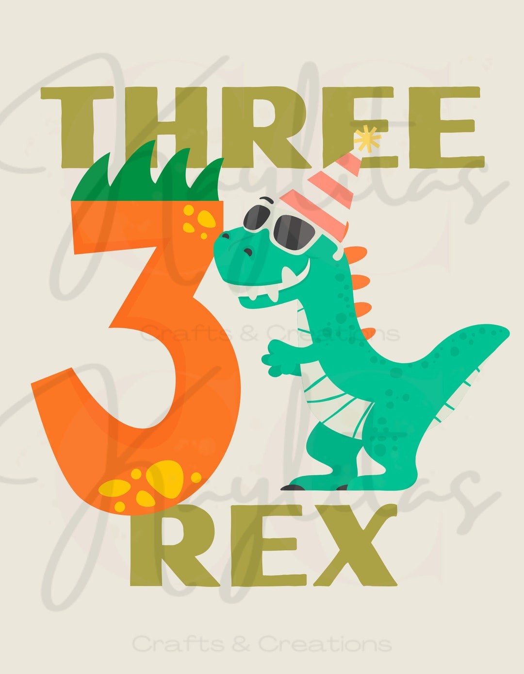 Three Rex Birthday PNG| Dinosaur Birthday PNG| T-rex Birthday PNG ...