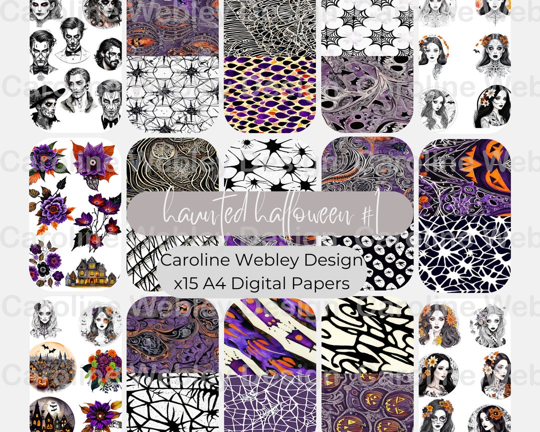 Haunted Halloween 1 A4 Paper Collection X15 Digital - Etsy UK