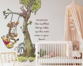 Winnie the Pooh and Friends on Tree With Quote Nursery Wall Decal ...