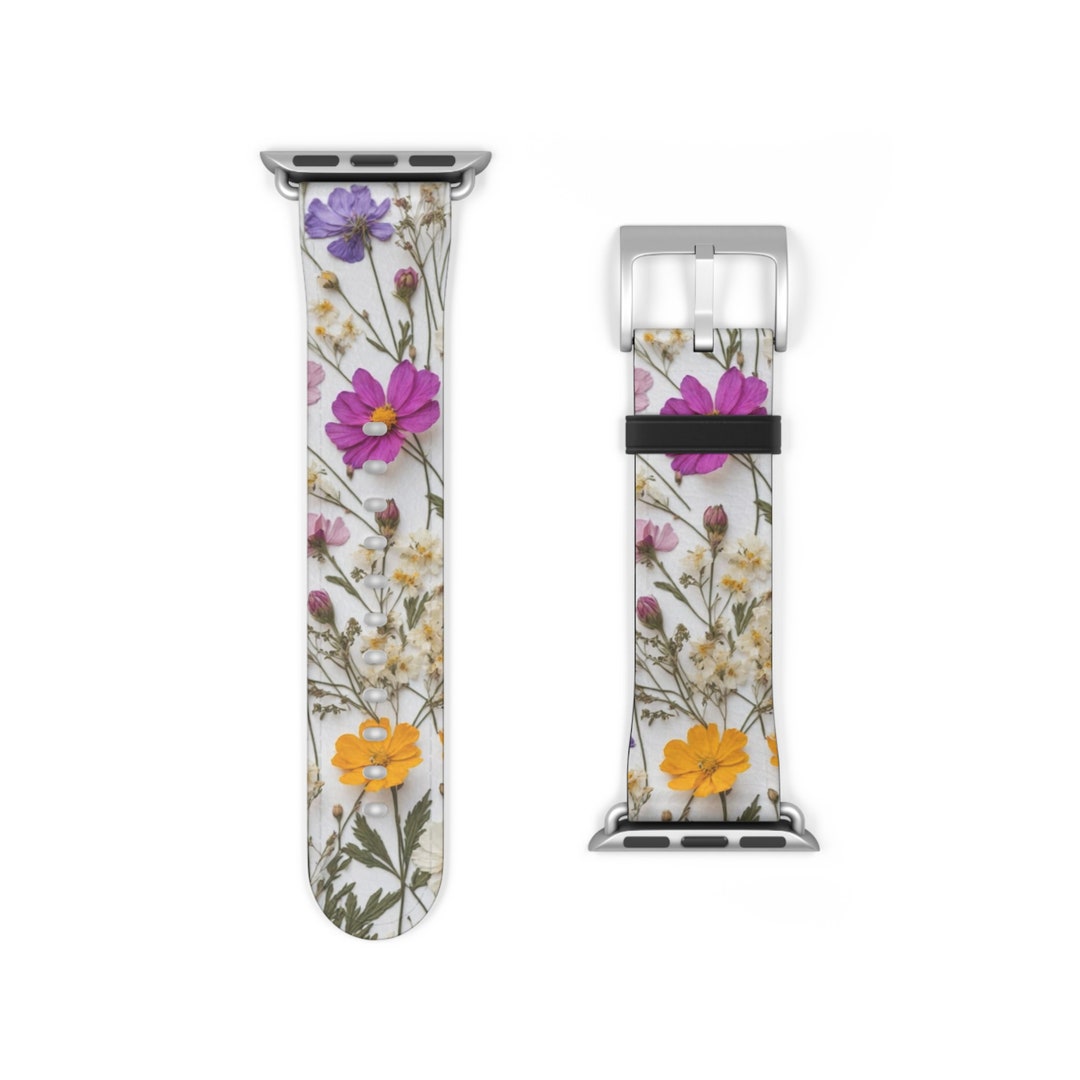 Pressed Flower Apple Watch Band for Women Boho Floral Iwatch Strap All ...