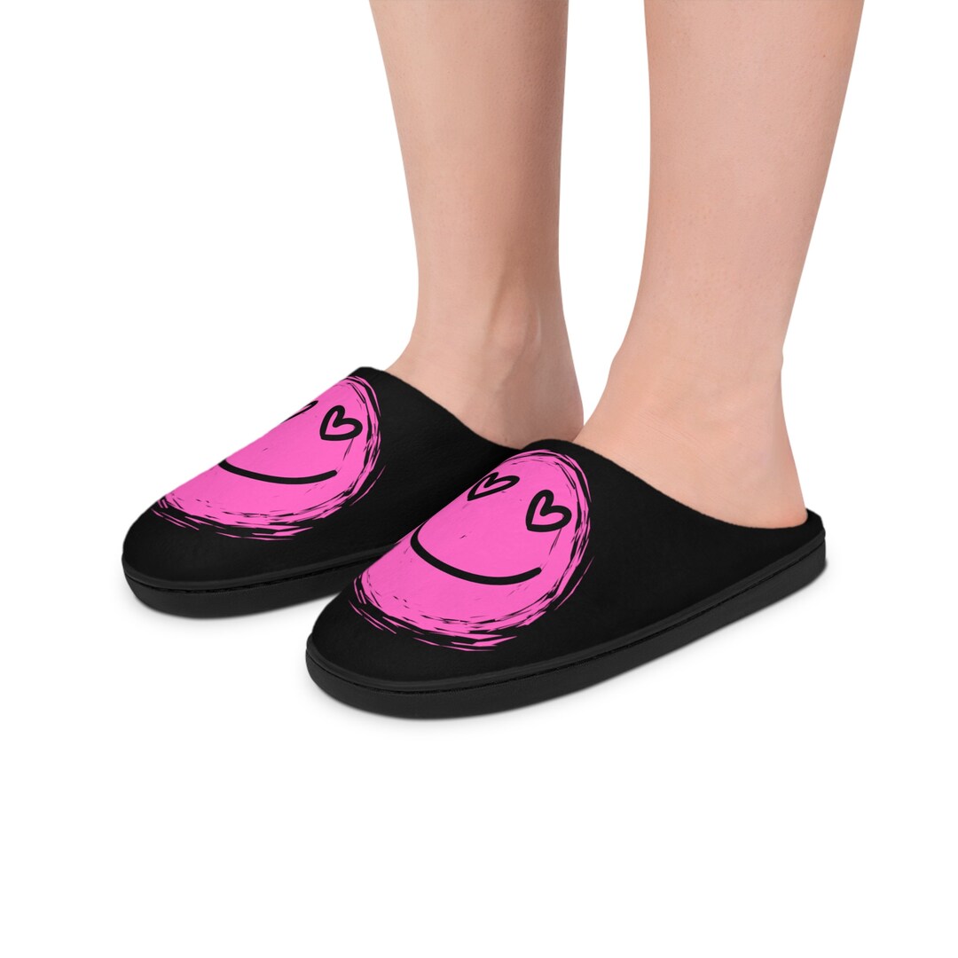 Indoor Slippers Smiley Face Smile Happy Face Slippers Fluffy Cushion ...