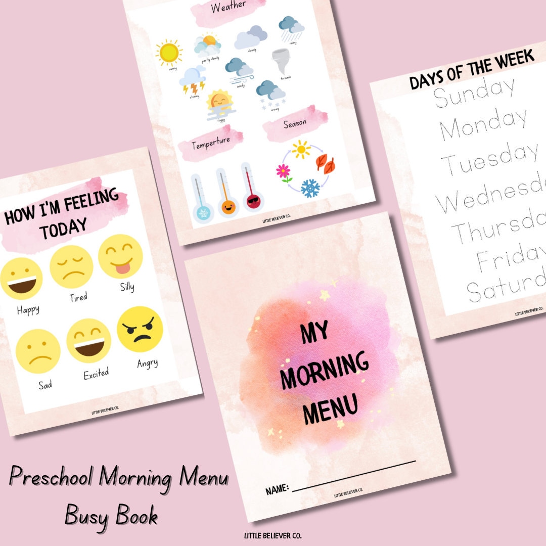 Morning Menu | Homeschool Printables | Morning Basket | Preschool - 2nd ...