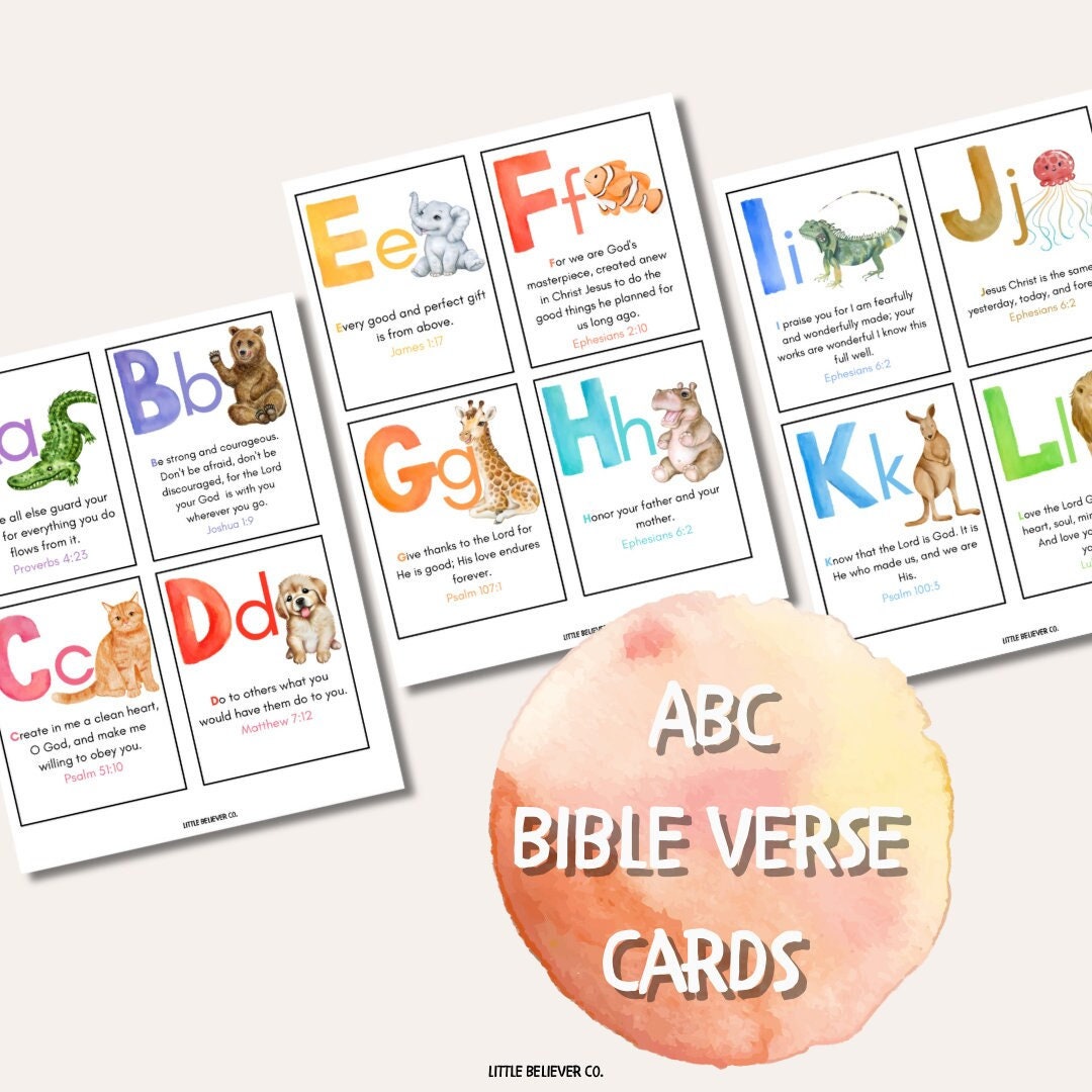 ABC Flashcards | Bible Verse Flashcards | Homeschool | Preschool ...