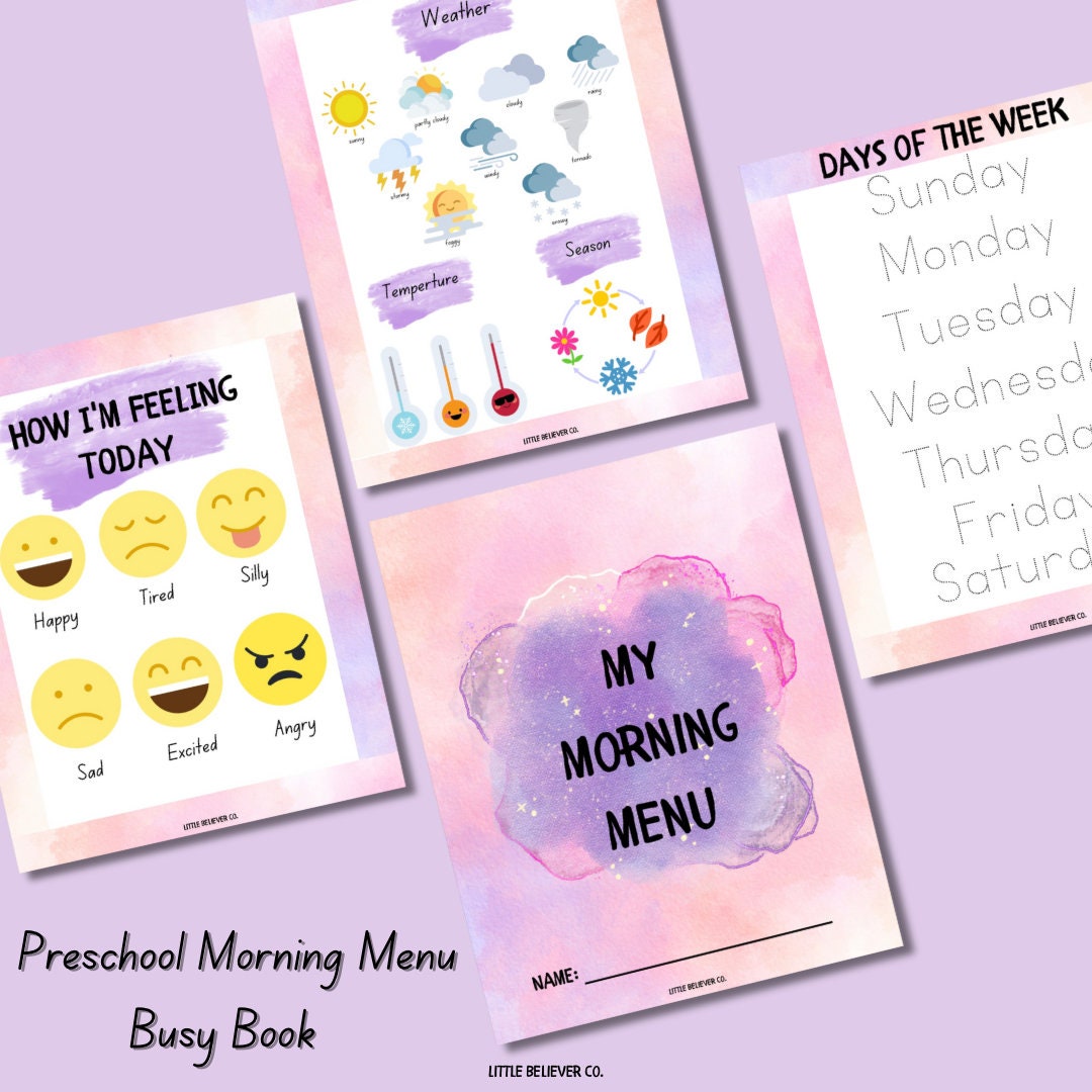 Morning Menu | Homeschool Printables | Morning Basket | Preschool - 2nd ...