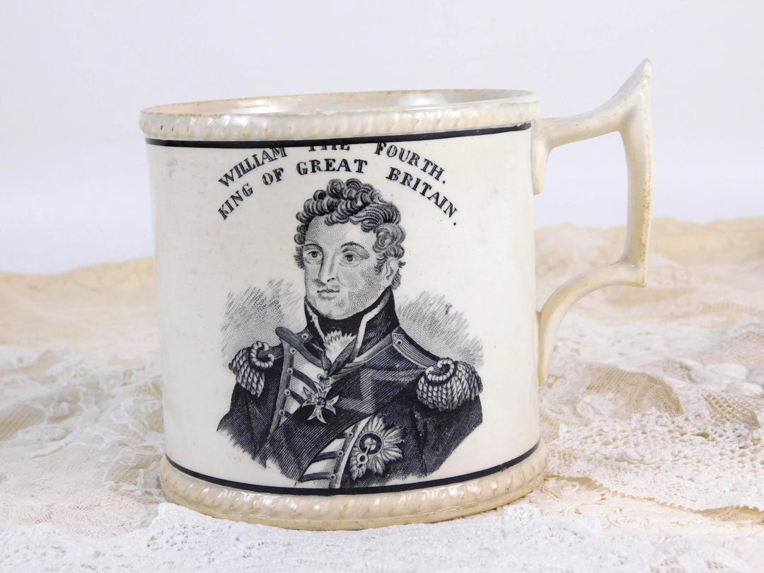 King William Queen Adelaide Pearlware Coronation Mug - Etsy