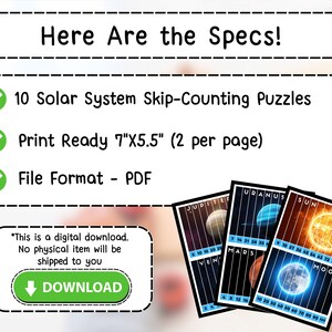 Printable Solar System Themed Skip Counting Puzzle Times Table Game ...