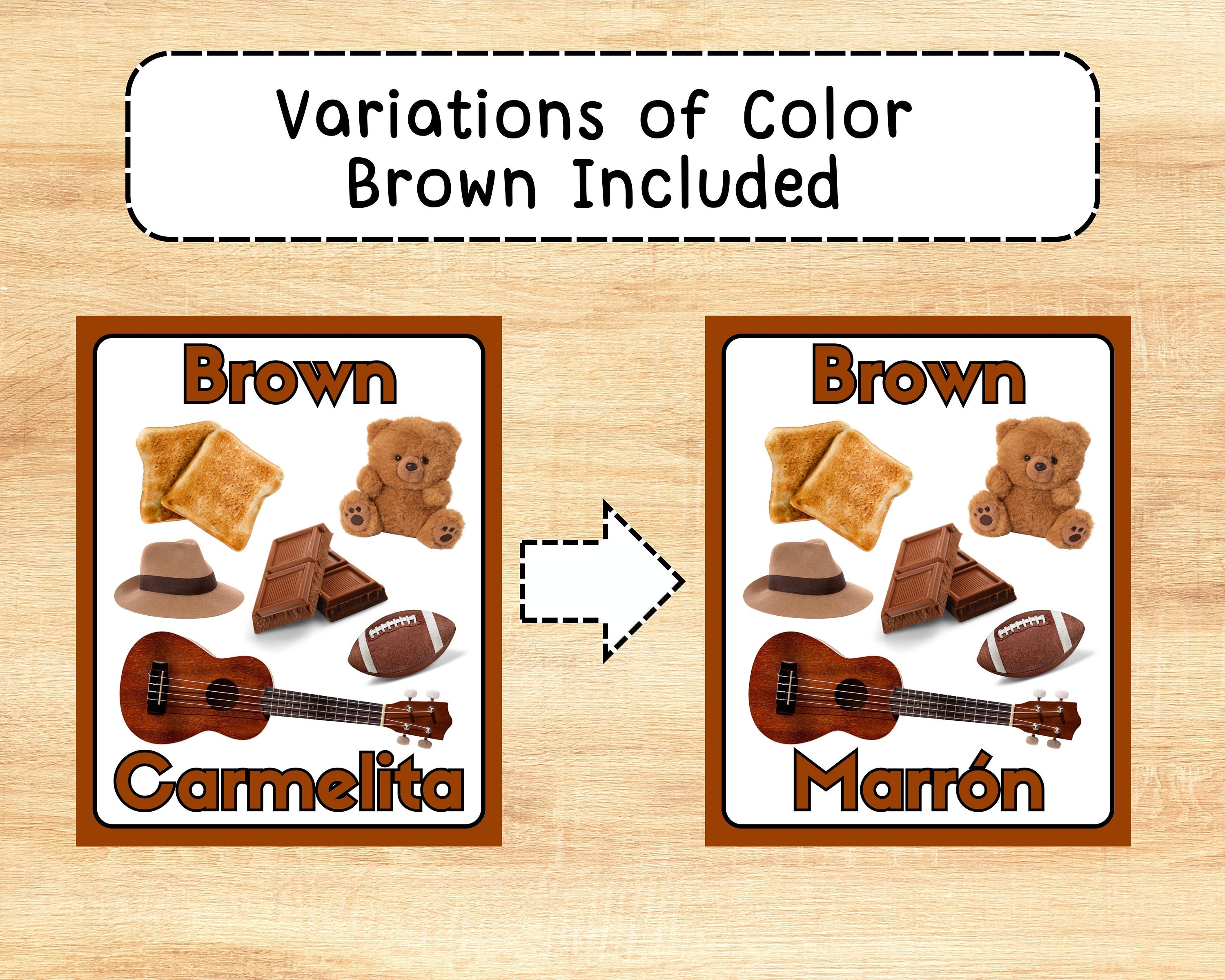 Spanish-english Bilingual Printable Educational Color Flashcards ...