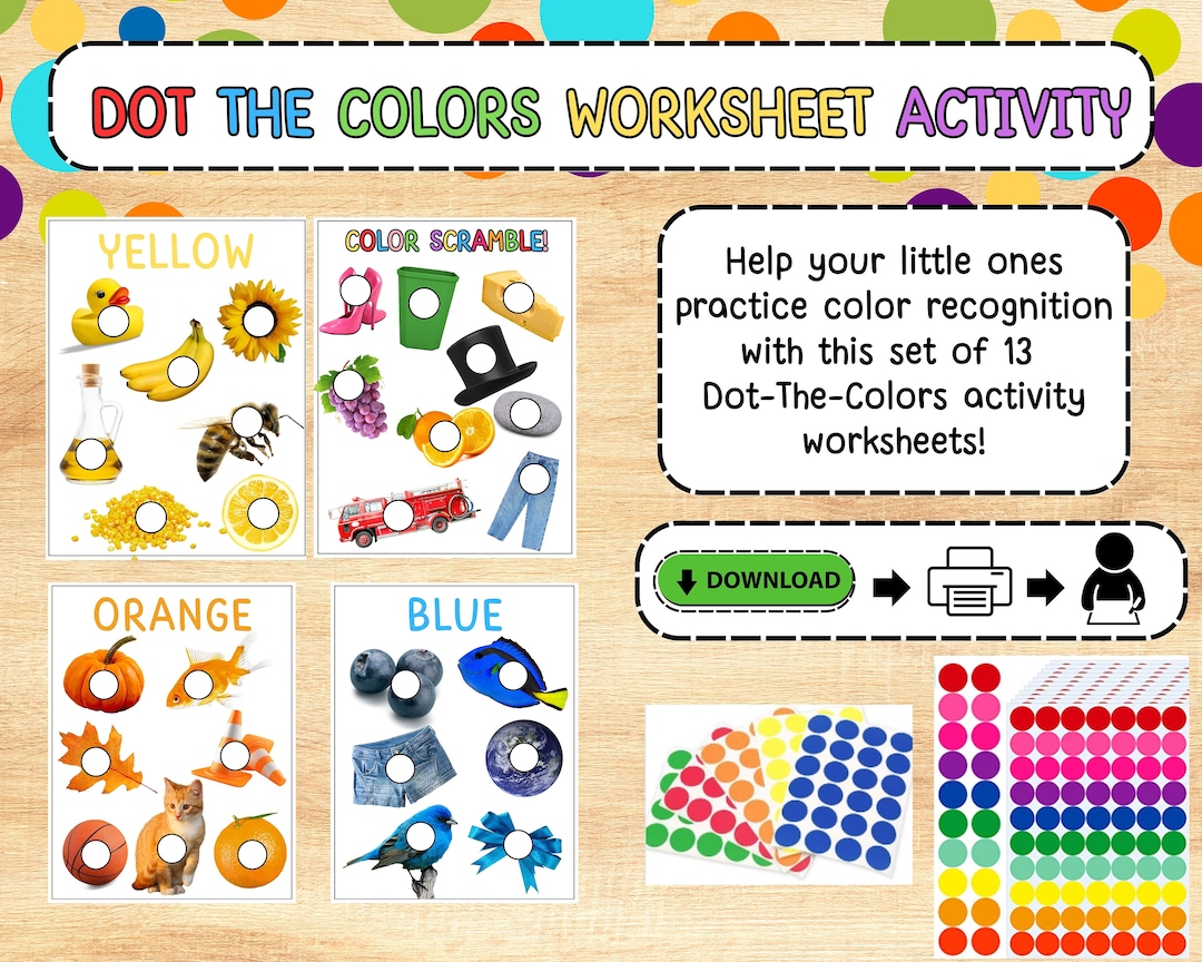 Printable Dot the Colors Activity Worksheet Preschool Do-a-dot ...